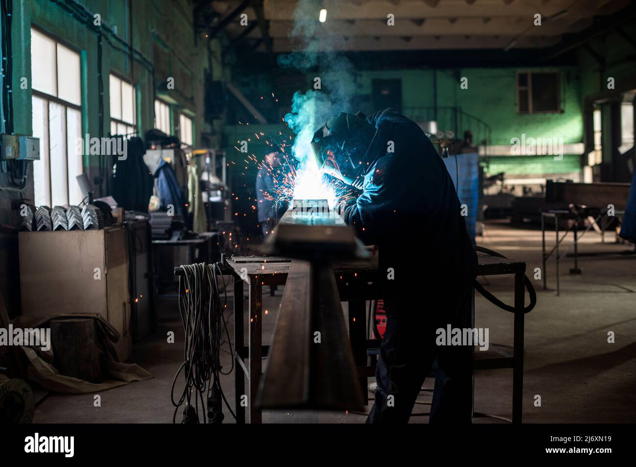 Working process at an enterprise in Slavutych, Ukraine. Slavutych is a ...