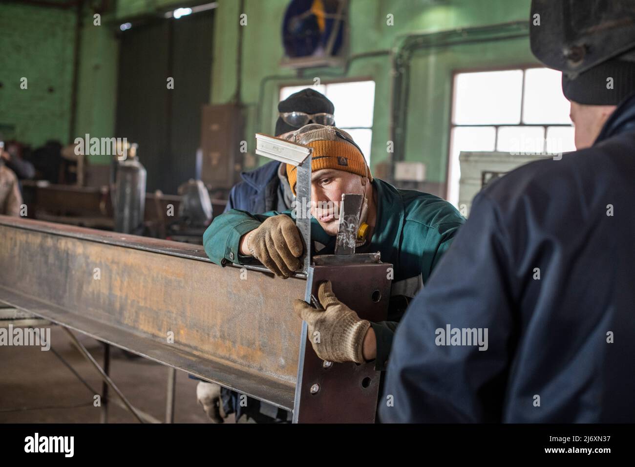 Working process at an enterprise in Slavutych, Ukraine. Slavutych is a ...