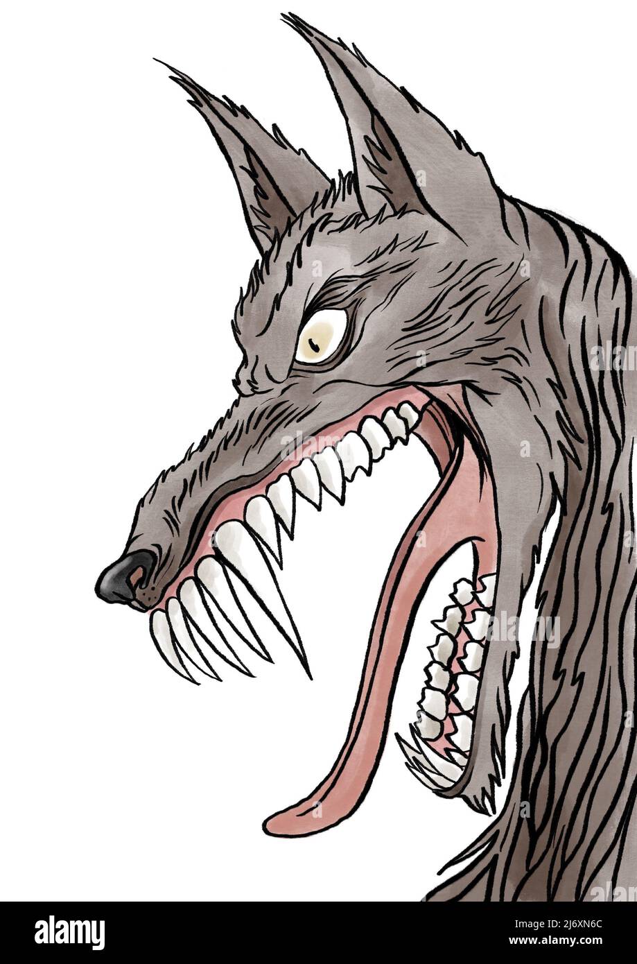 werewolf hand drawn illustration Stock Photo - Alamy