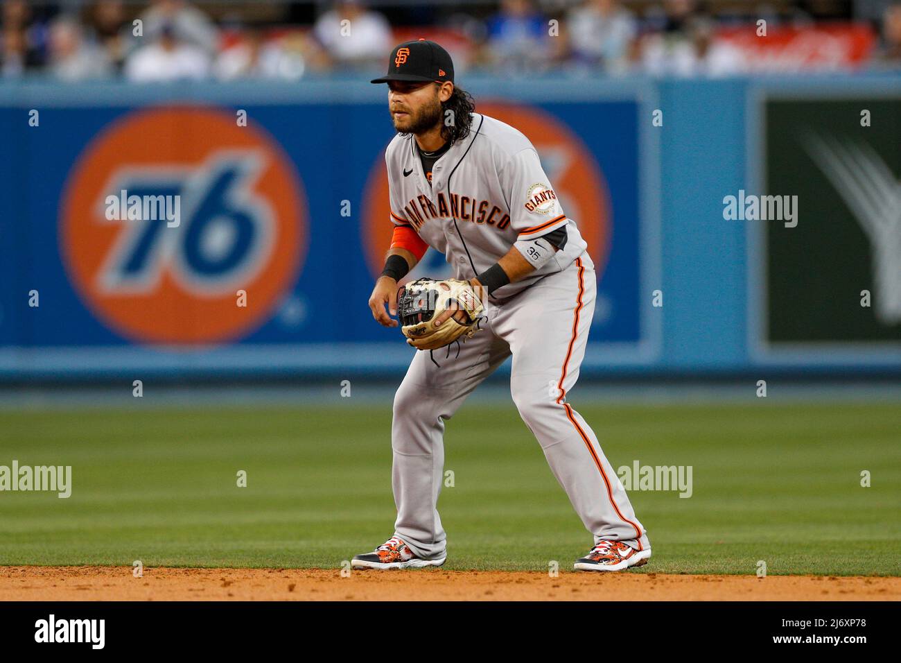 San Francisco Giants shortstop Brandon Crawford (35) in a defensive ...