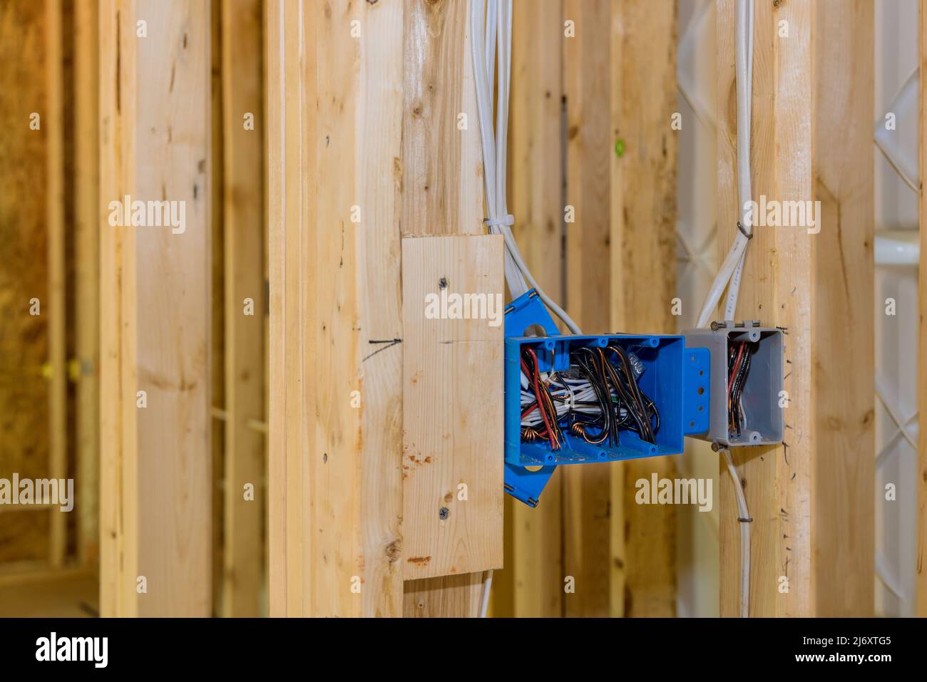 Installing electric sockets on the wall new home new home construction ...