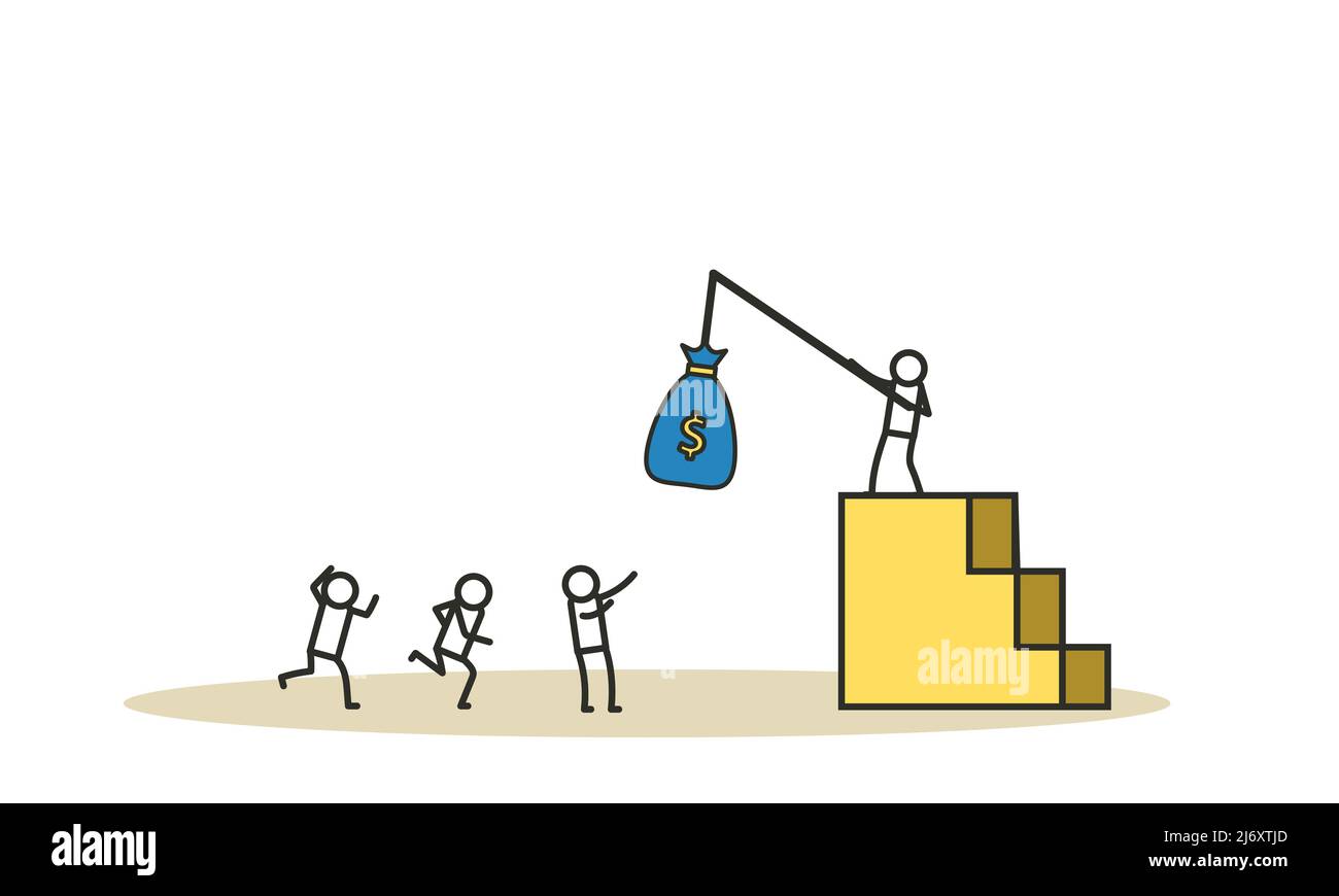 Employee giving bonus dollar business concept illustration vector ...