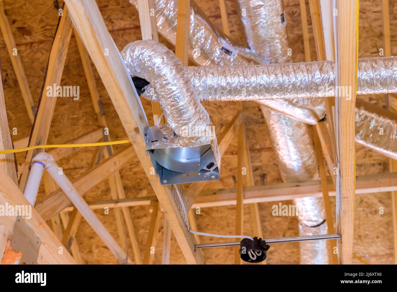 Installing air condition system for ceiling air ventilation and ...