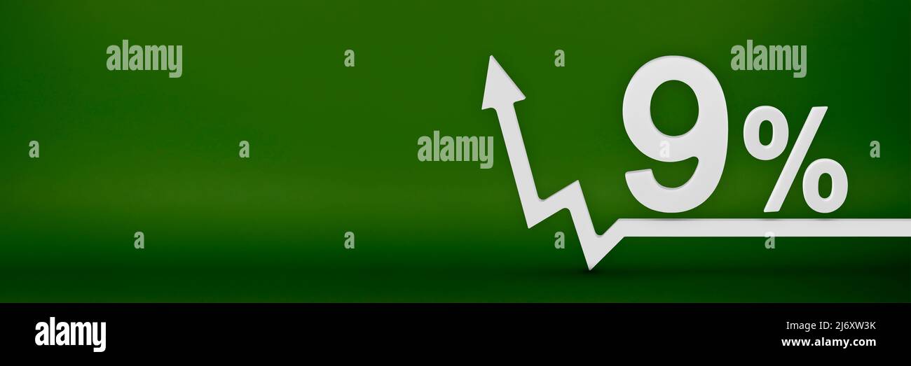 9 percent. The arrow on the graph points up. Rising prices, inflation ...