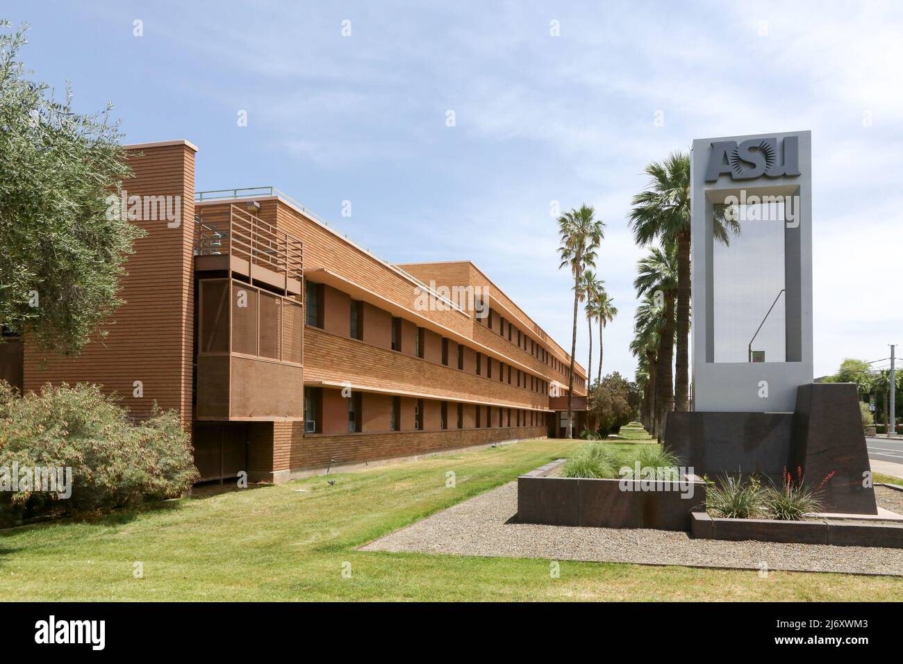 Arizona State University main campus buildings as seen here in Tempe ...