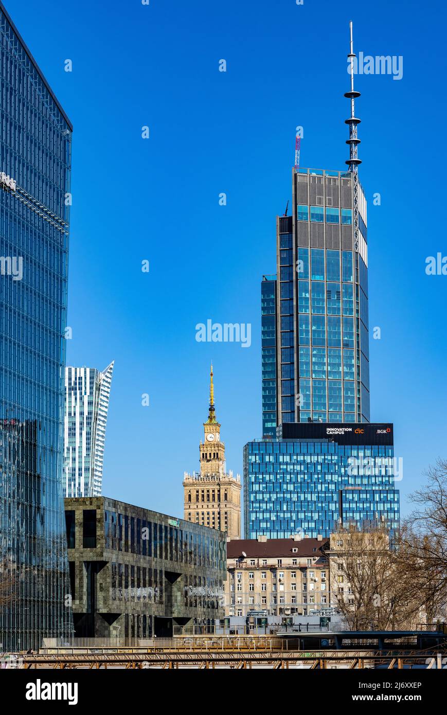 Warsaw, Poland - March 18, 2022: Chmielna 89 Pyramid office plaza and ...