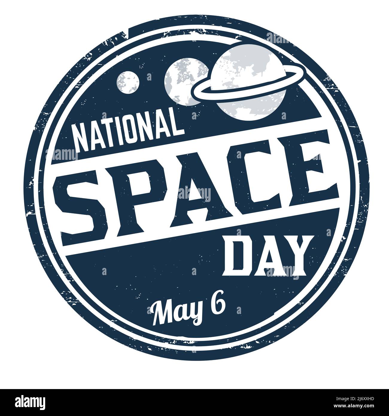 National space day grunge rubber stamp on white background, vector ...