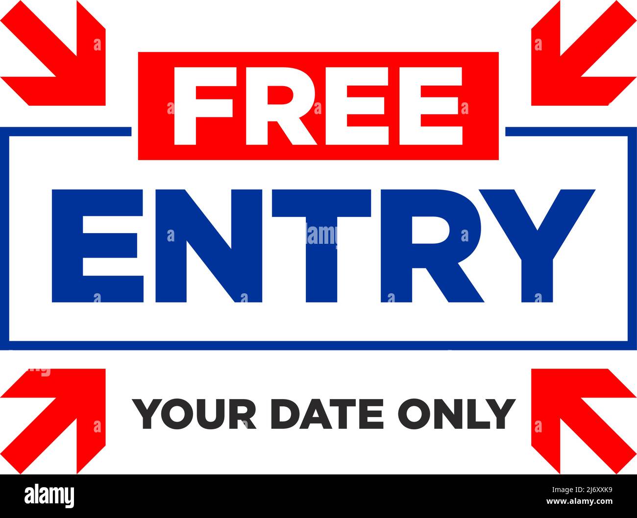 Free entry sticker. Badge icon. Flat vector illustration on transparent background Stock Vector ...