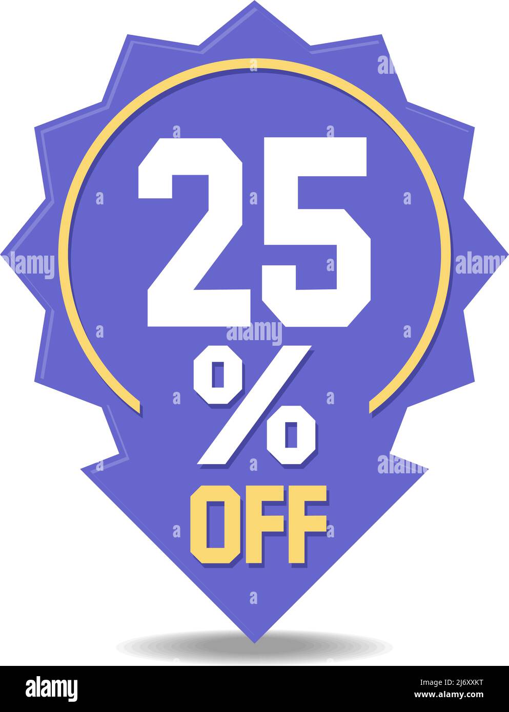 25 percent discount sticker. Vector pointer template on transpareny ...
