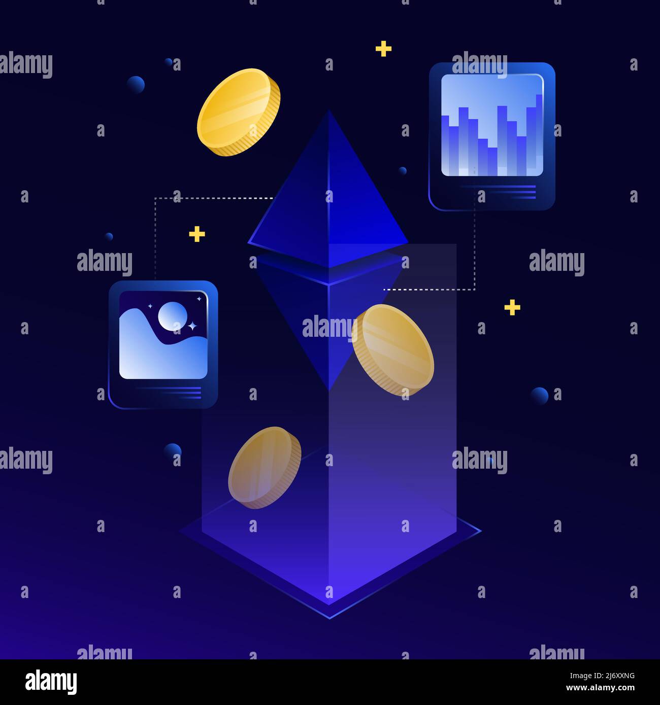 Isometric NFT Illustration. Futuristic Design Element. Vector ...