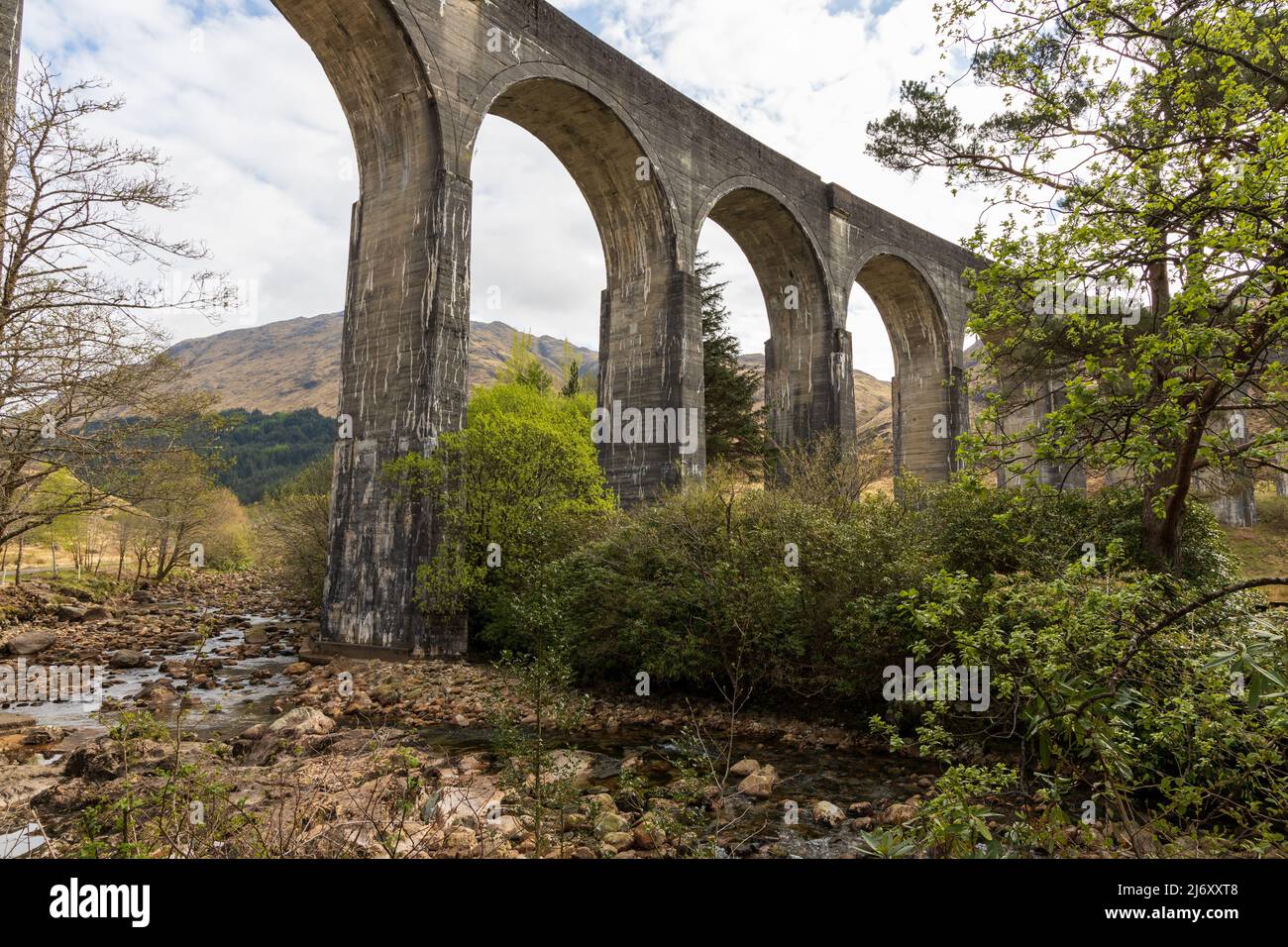 Looking up at the Glenfinnan Viaduct , Glenfinnan, Scottish Highlands ...