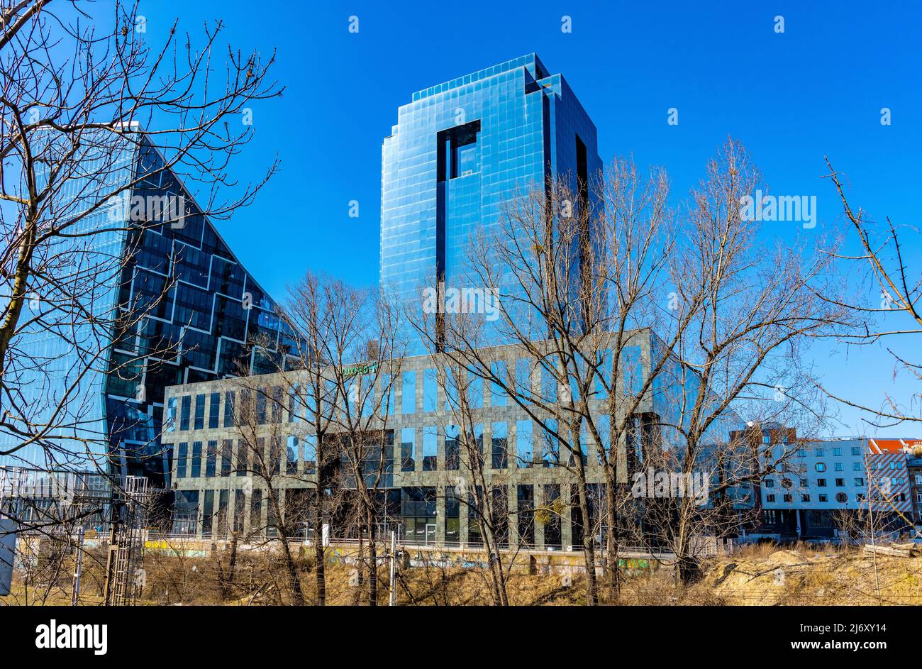 Warsaw, Poland - March 18, 2022: Chmielna 89 Pyramid office plaza and ...