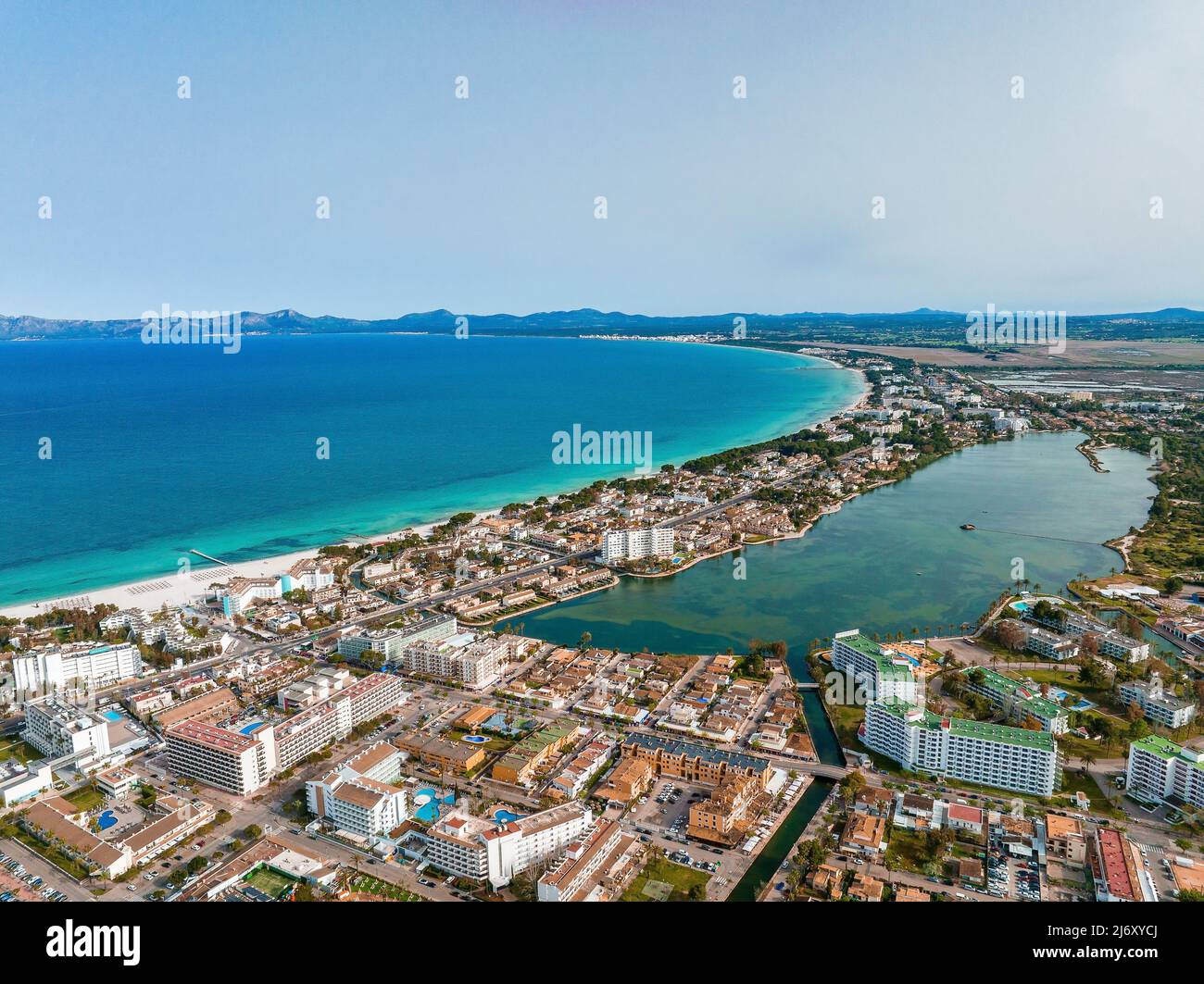 Aerial view of the beach in Palma de Mallorca Stock Photo - Alamy