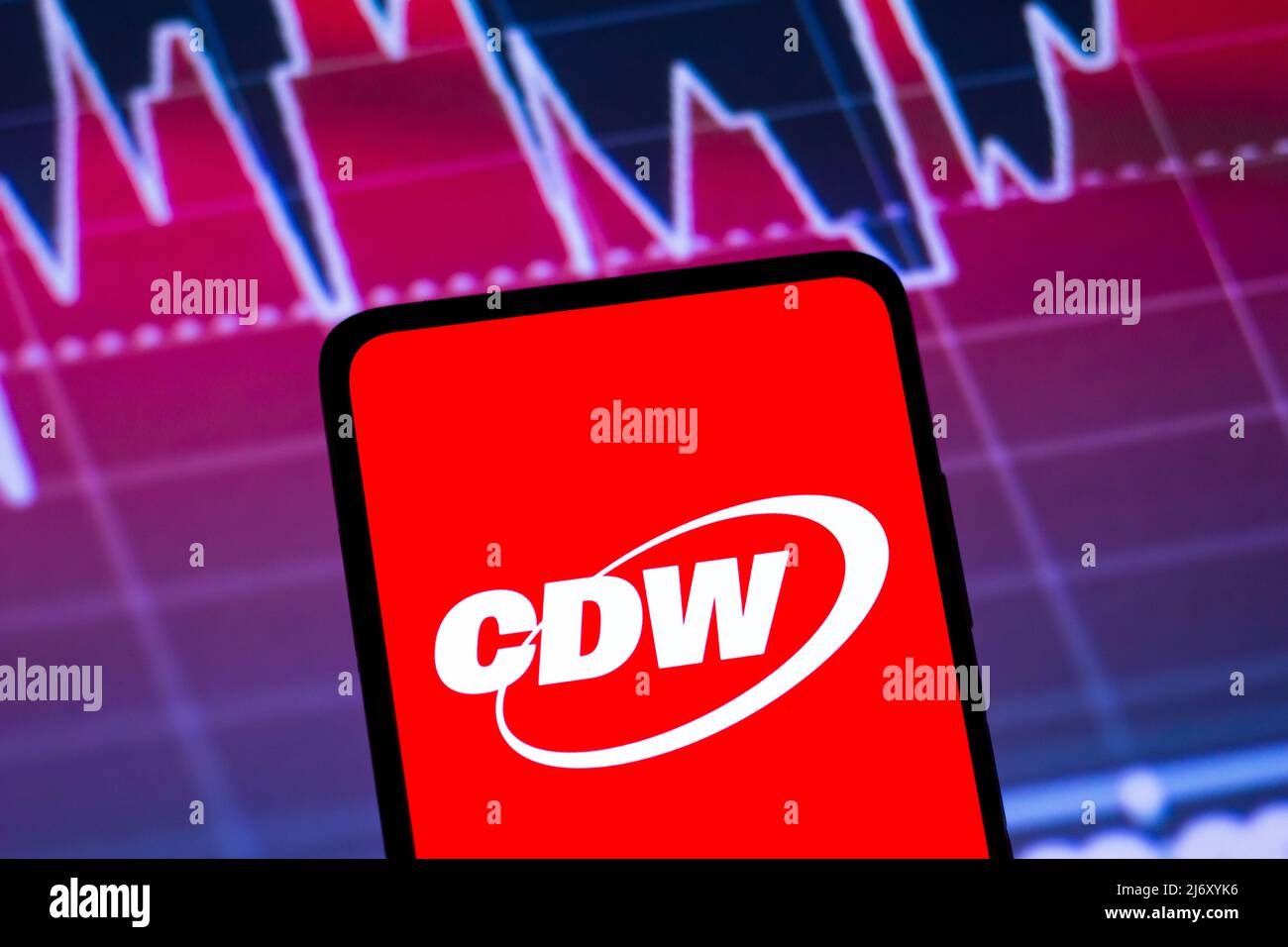 In this photo illustration the CDW Corporation logo seen displayed on a ...