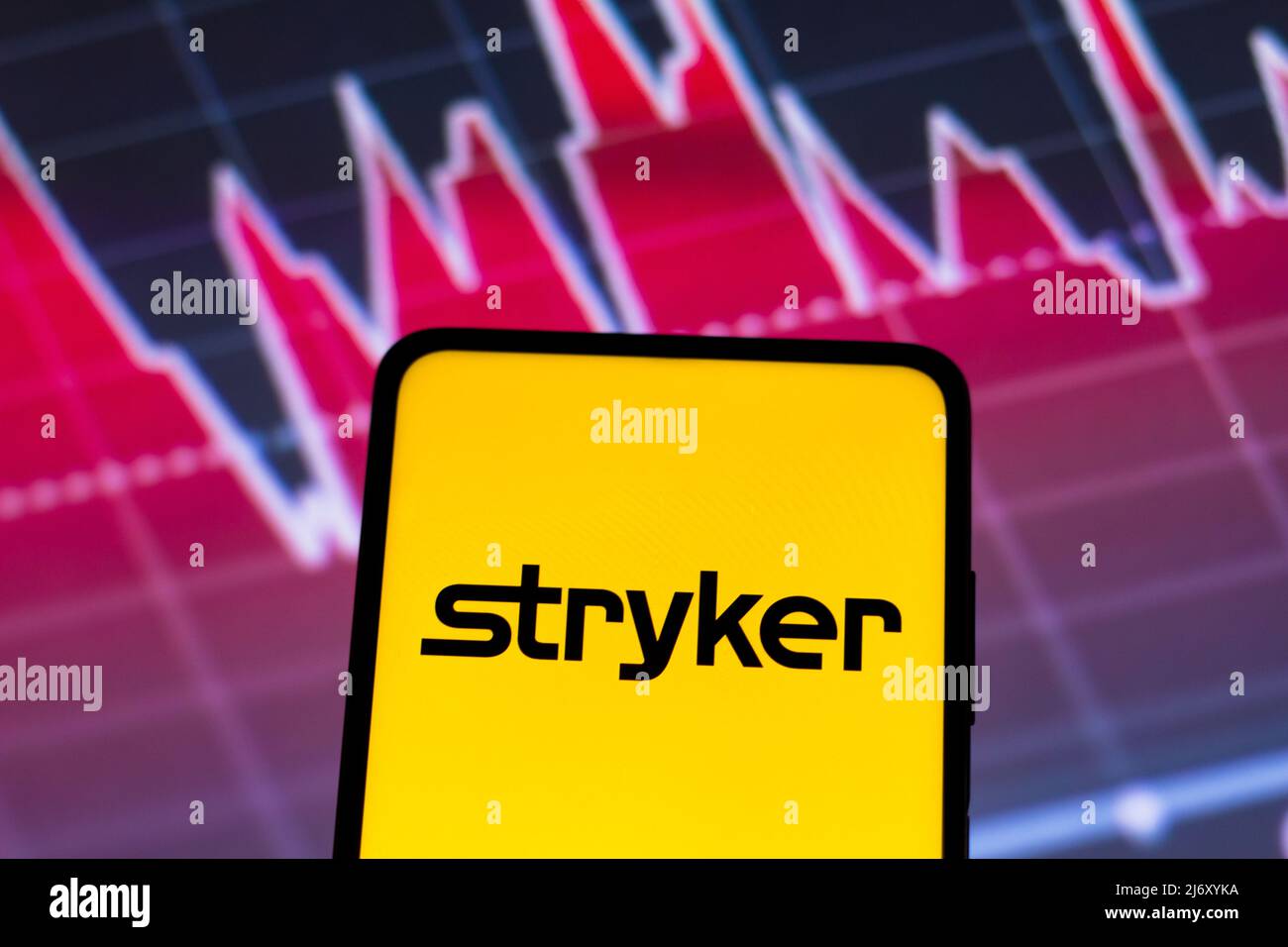 In this photo illustration the Stryker Corporation logo seen displayed ...