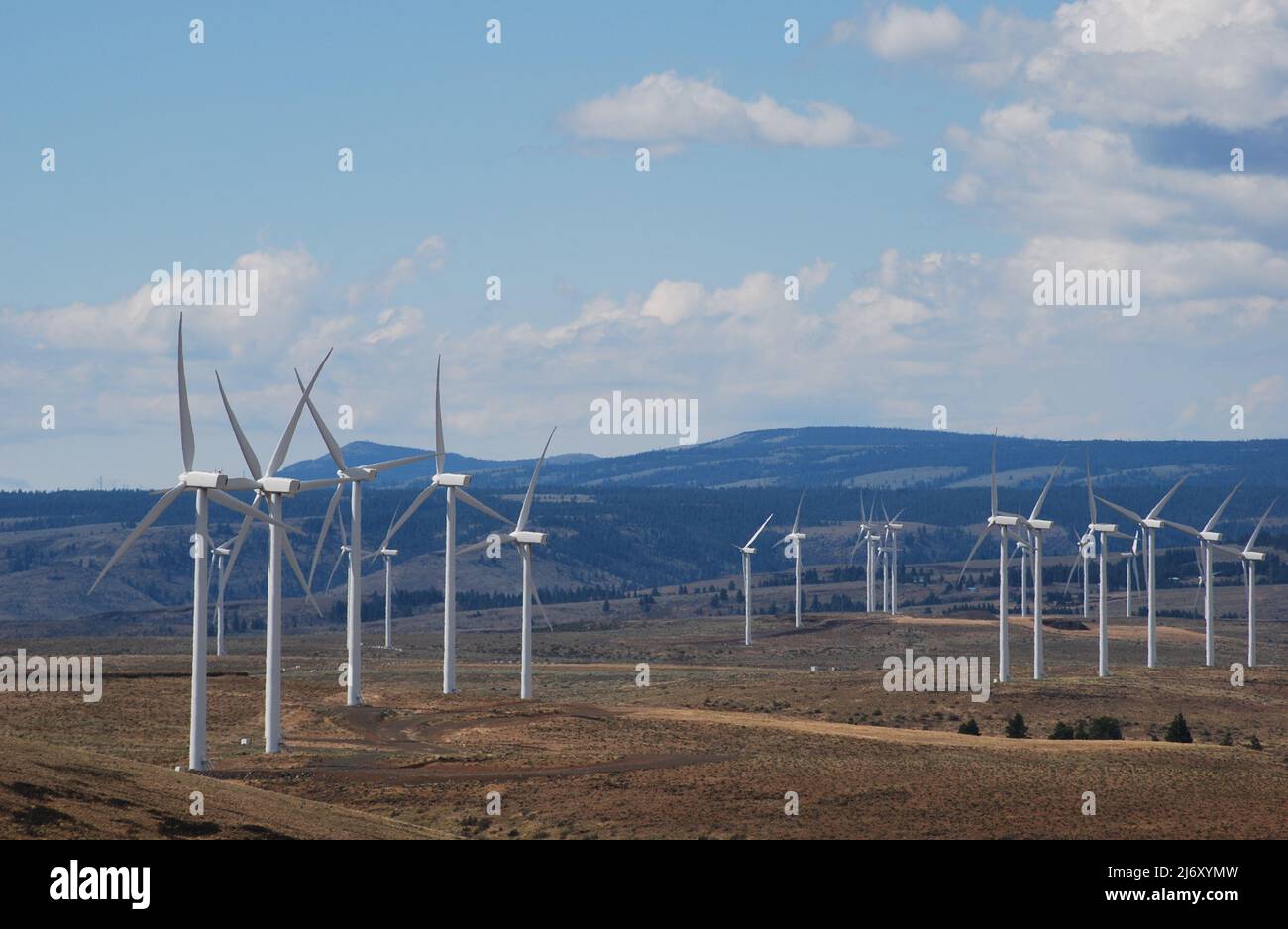 Wind farm array in Eastern Washington State Stock Photo - Alamy