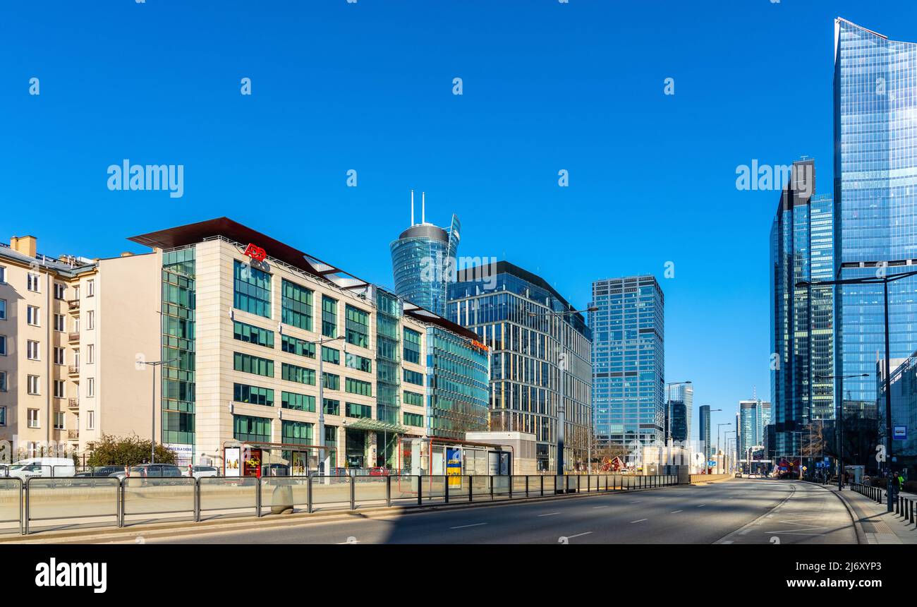 Warsaw, Poland - March 18, 2022: Wola business district of Warsaw city ...