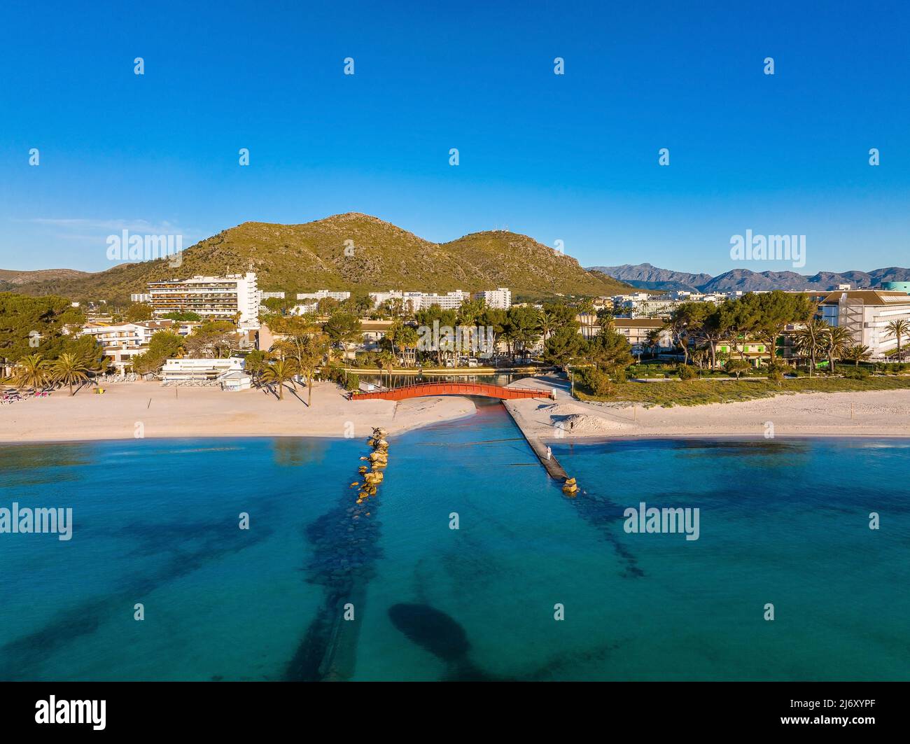 Aerial view of the beach in Palma de Mallorca Stock Photo - Alamy
