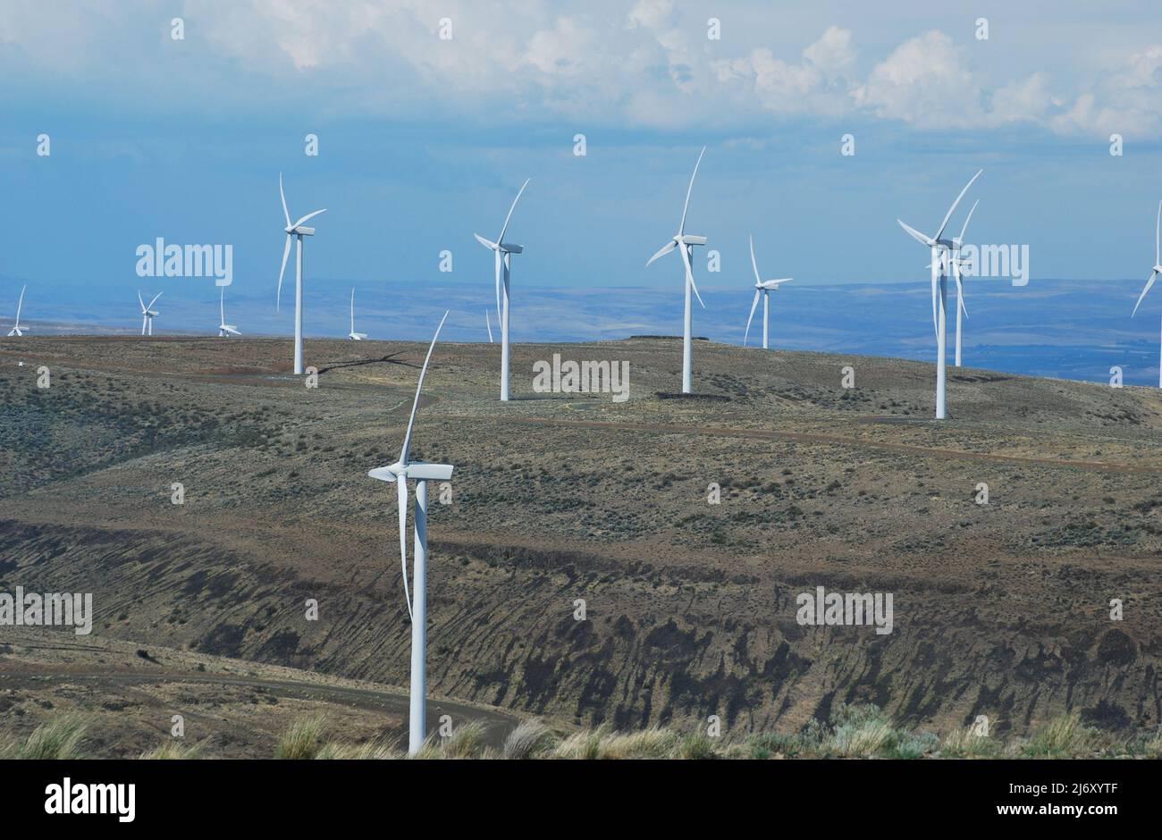 Wind farm array in Eastern Washington State Stock Photo - Alamy