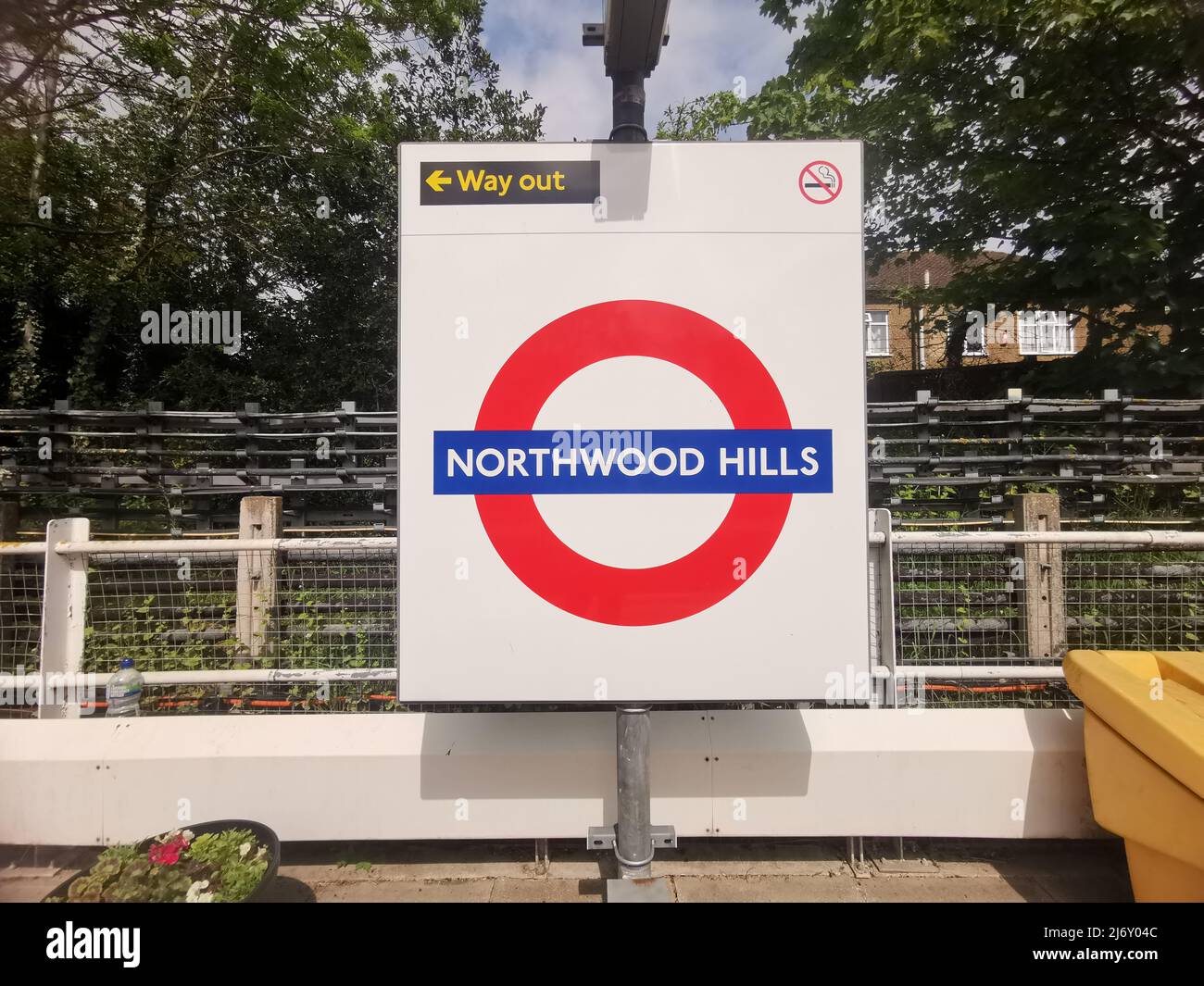 4 May 2022 - London, UK: TFL sign indicating Northwood Hills Station ...