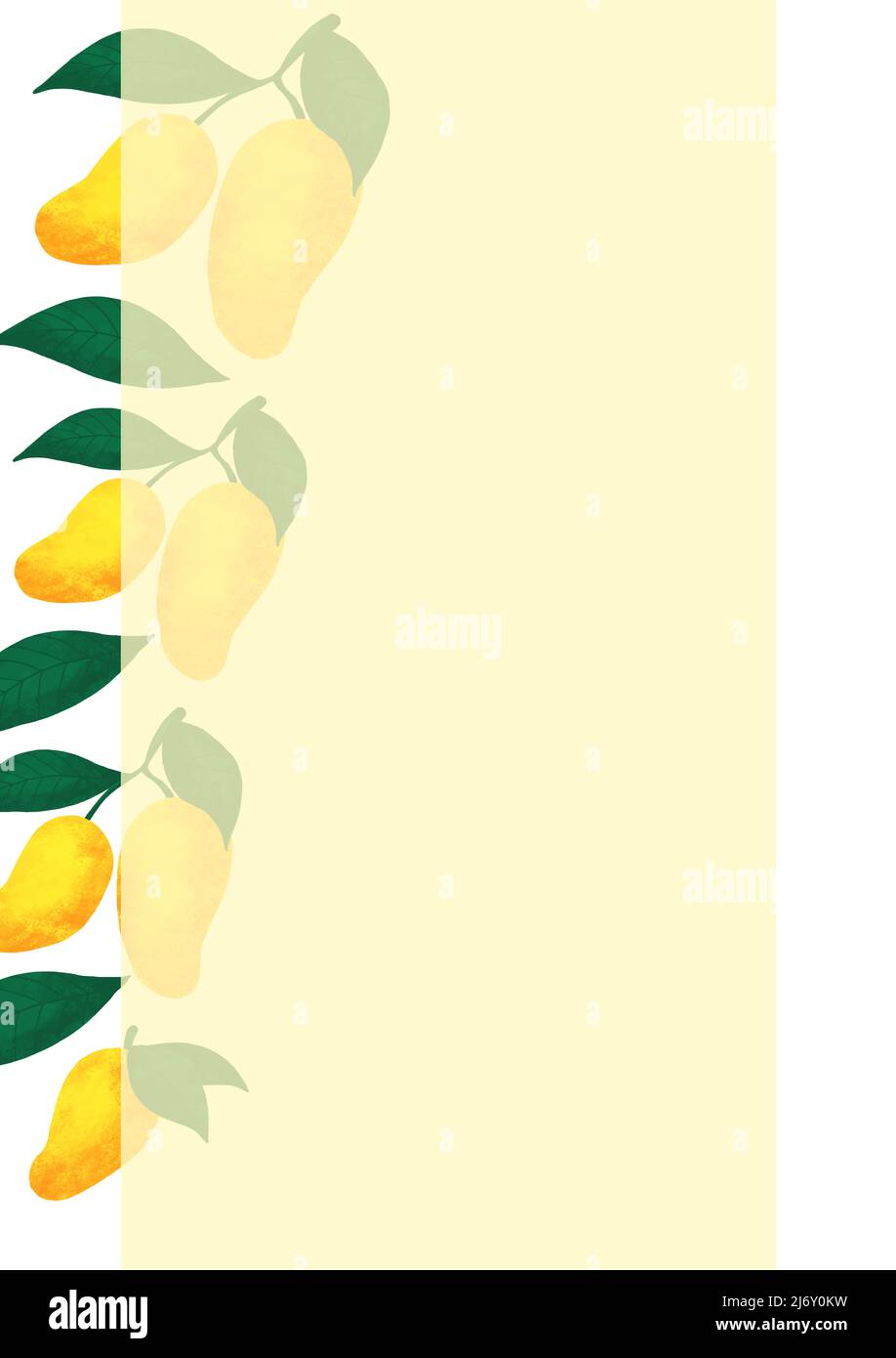 Summer Fruit Page Design Cover Template with Juicy Mango Stock Photo ...