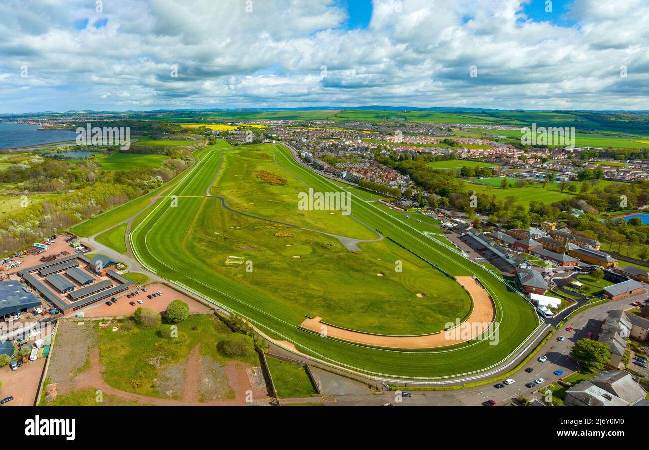 Aerial view of Musselburgh Racecourse and Musselburgh Old Course Golf ...