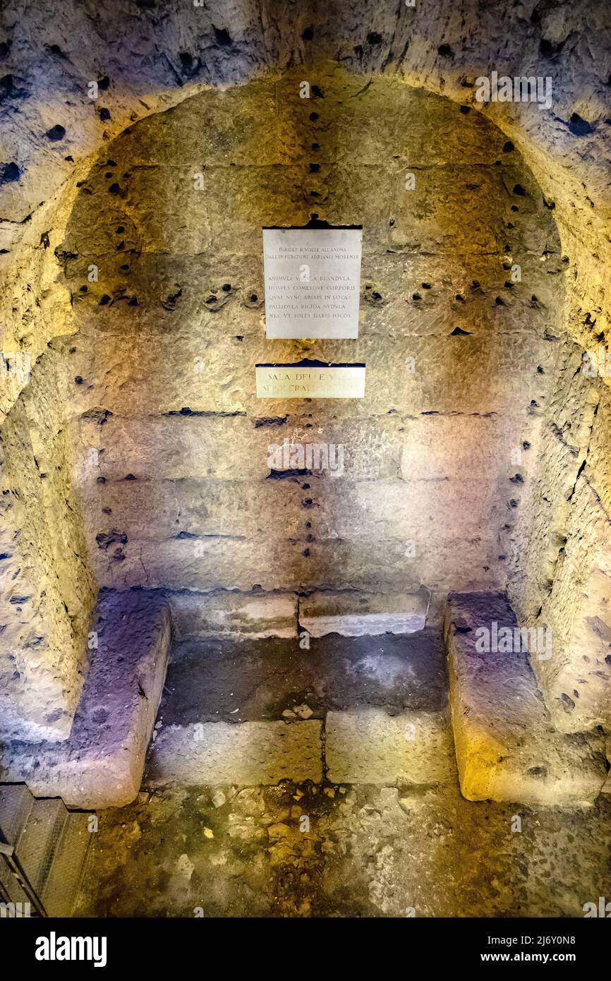 Rome, Italy - May 27, 2018: Burial sepulchral chamber of Castel Sant ...