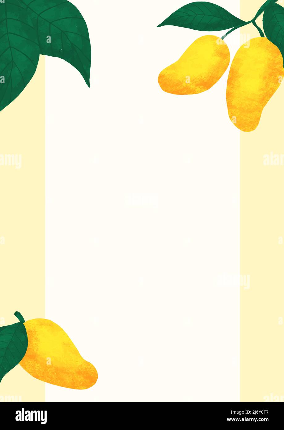 Summer Fruit Page Design Cover Template with Juicy Mango Stock Photo ...
