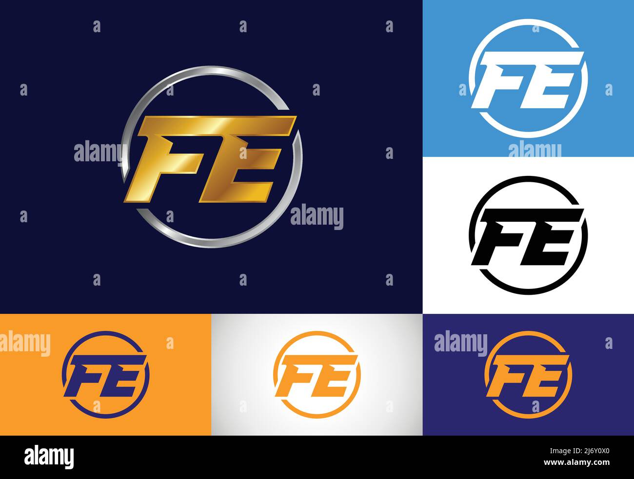 Initial Letter F E Logo Design Vector. Graphic Alphabet Symbol For ...