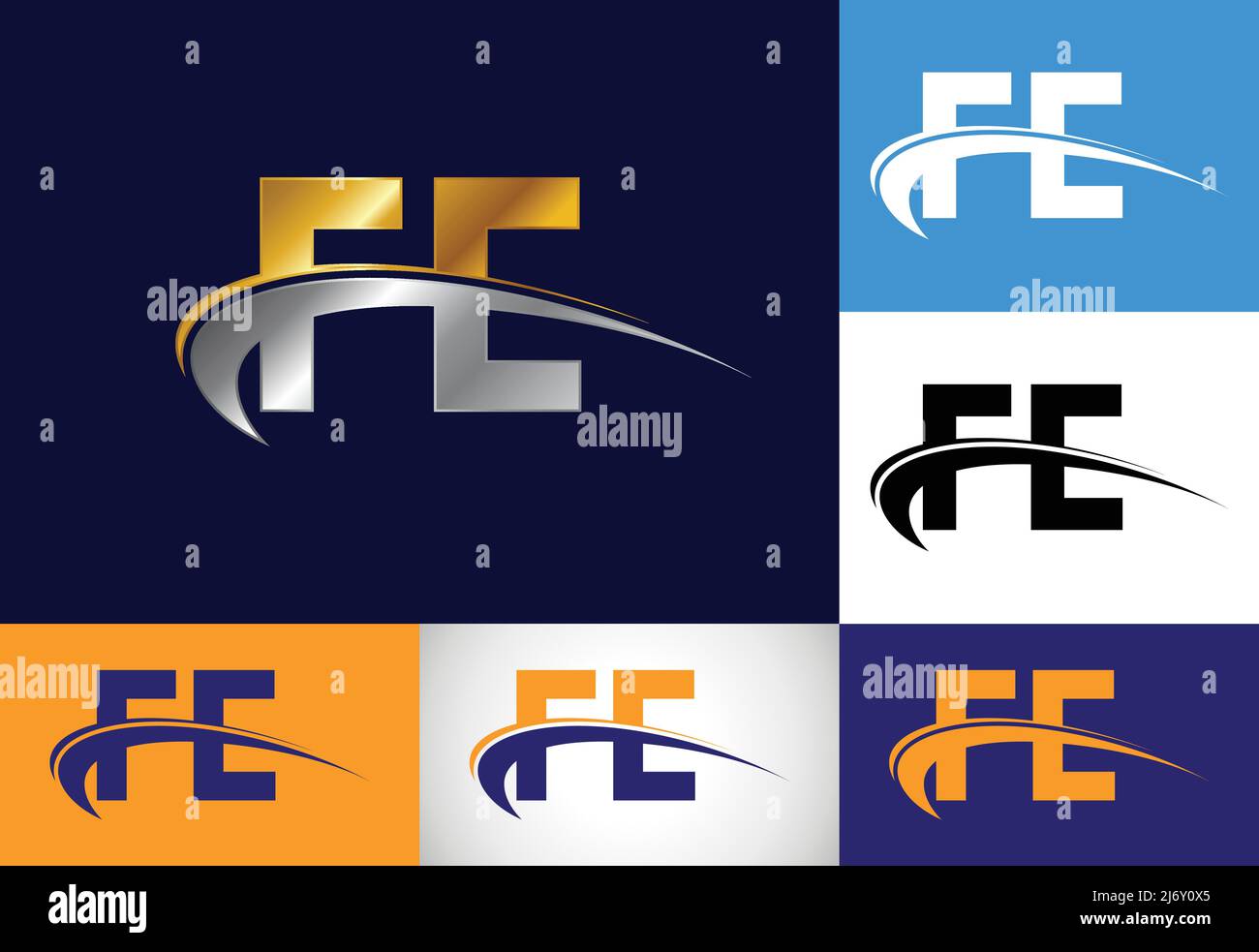 Initial Letter F E Logo Design Vector. Graphic Alphabet Symbol For ...