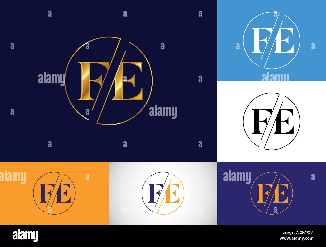 Initial Letter F E Logo Design Vector. Graphic Alphabet Symbol For ...