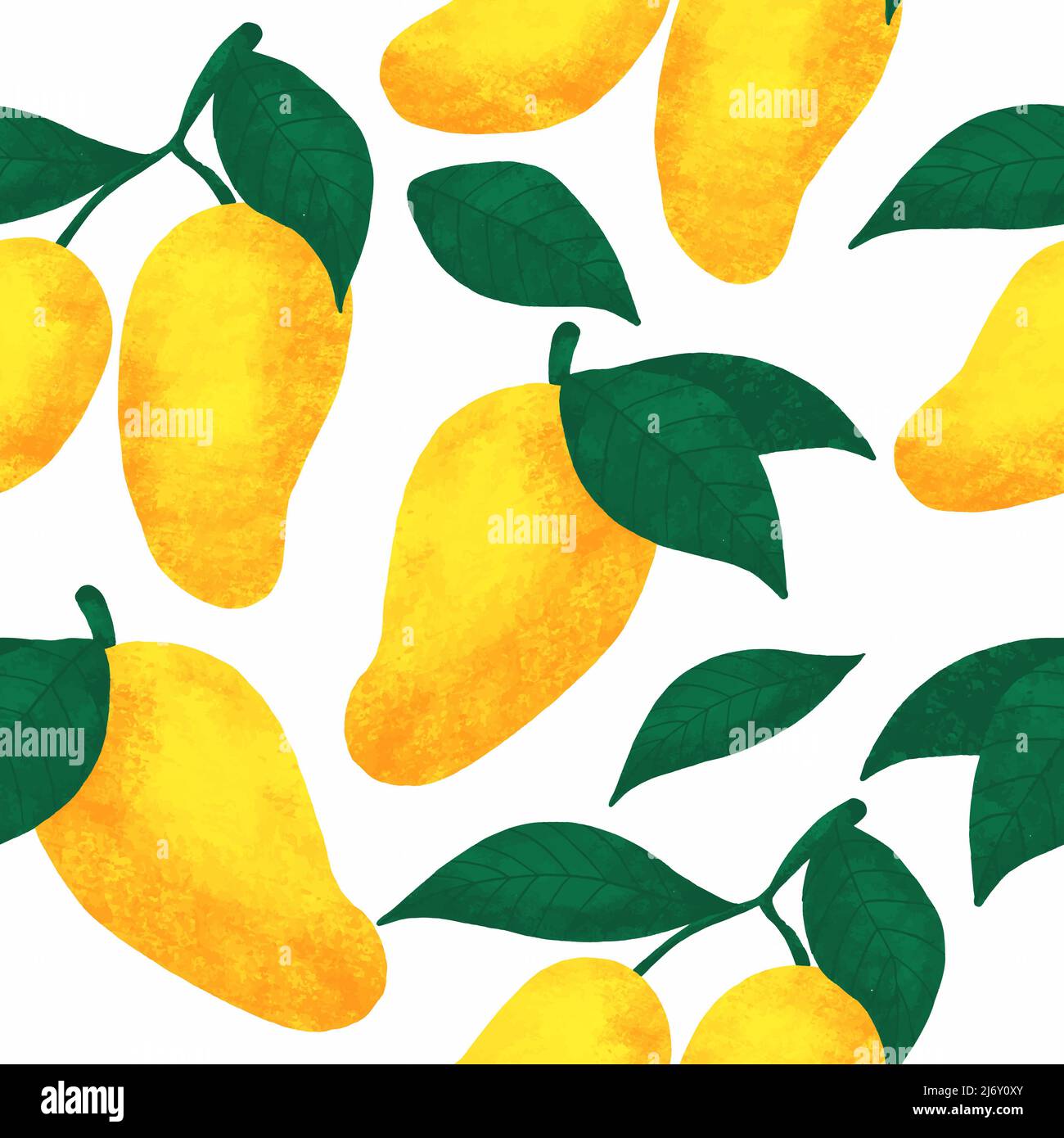 Vector Seamless Pattern with Mango Fruit on a white Background Stock ...