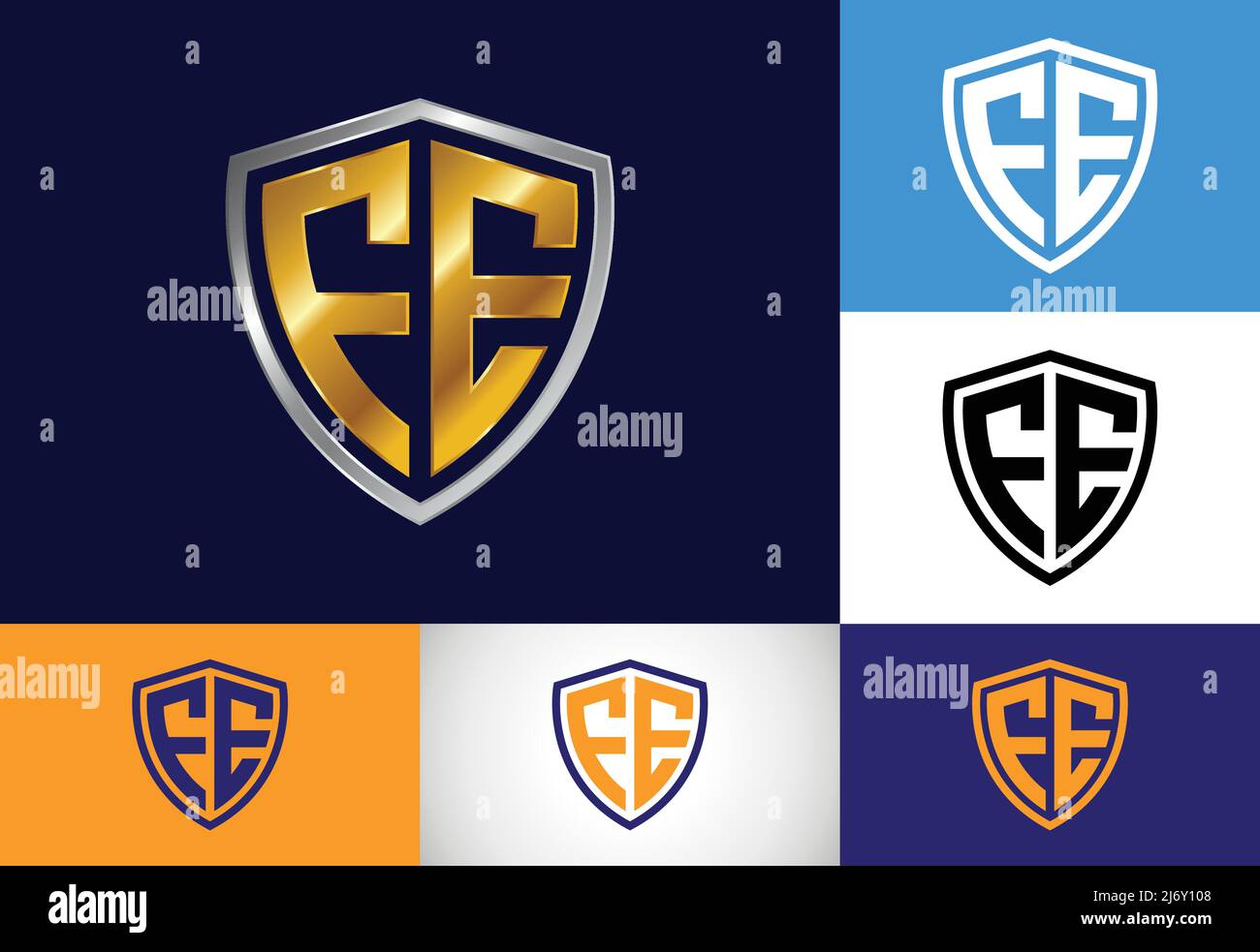 Initial Letter F E Logo Design Vector. Graphic Alphabet Symbol For ...