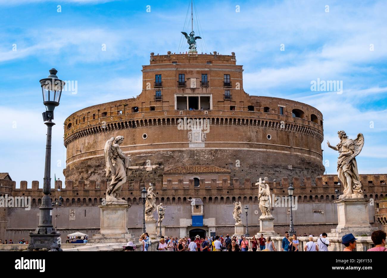 Rome, Italy - May 27, 2018: Castel Sant'Angelo mausoleum - Castle of the Holy Angel and Ponte ...