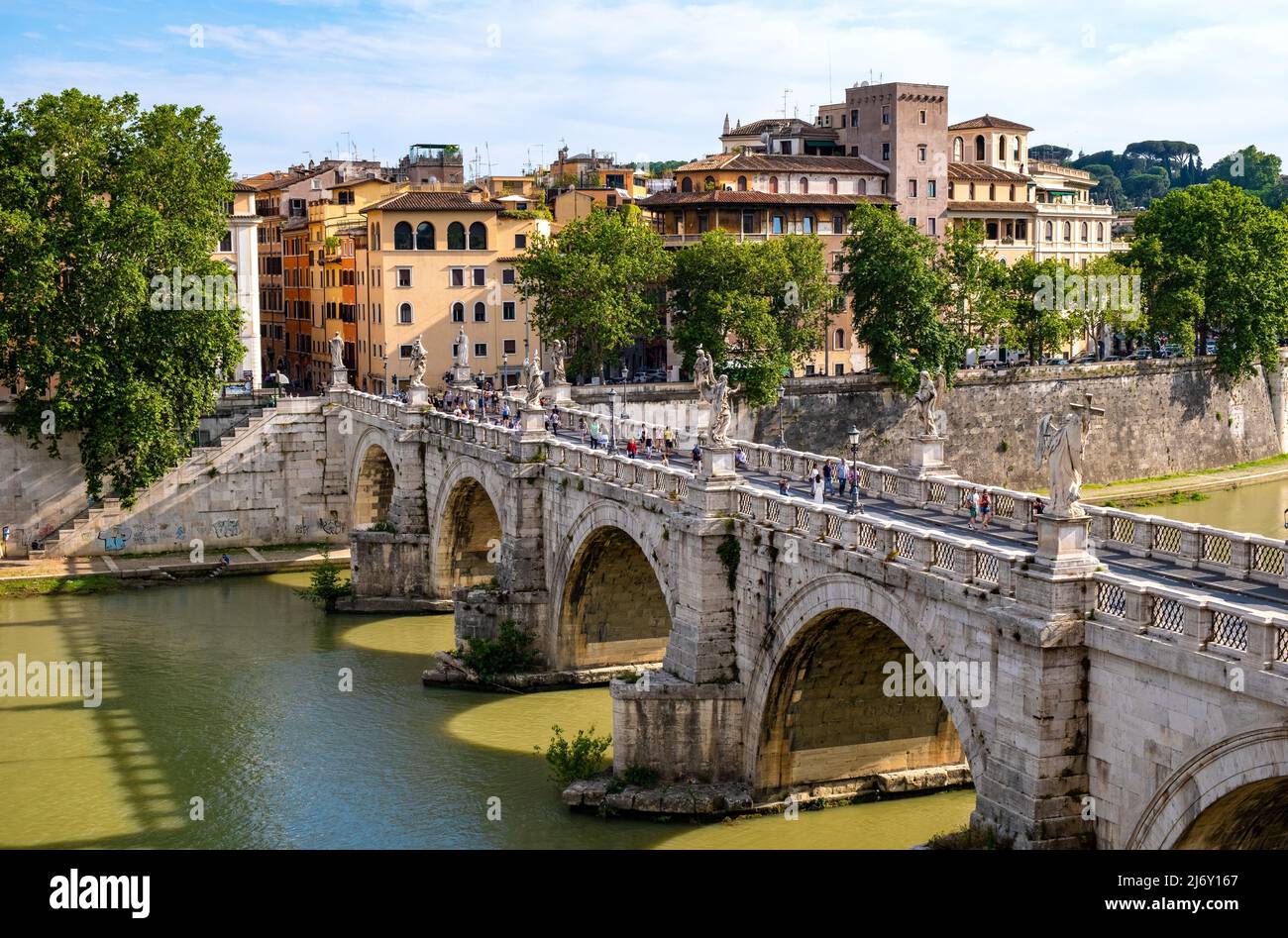 Rome, Italy - May 27, 2018: Ponte Sant'Angelo, Saint Angel Bridge ...