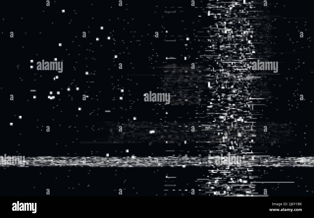 Glitch retro video. Old VHS distortions. Horizontal abstract lines ...