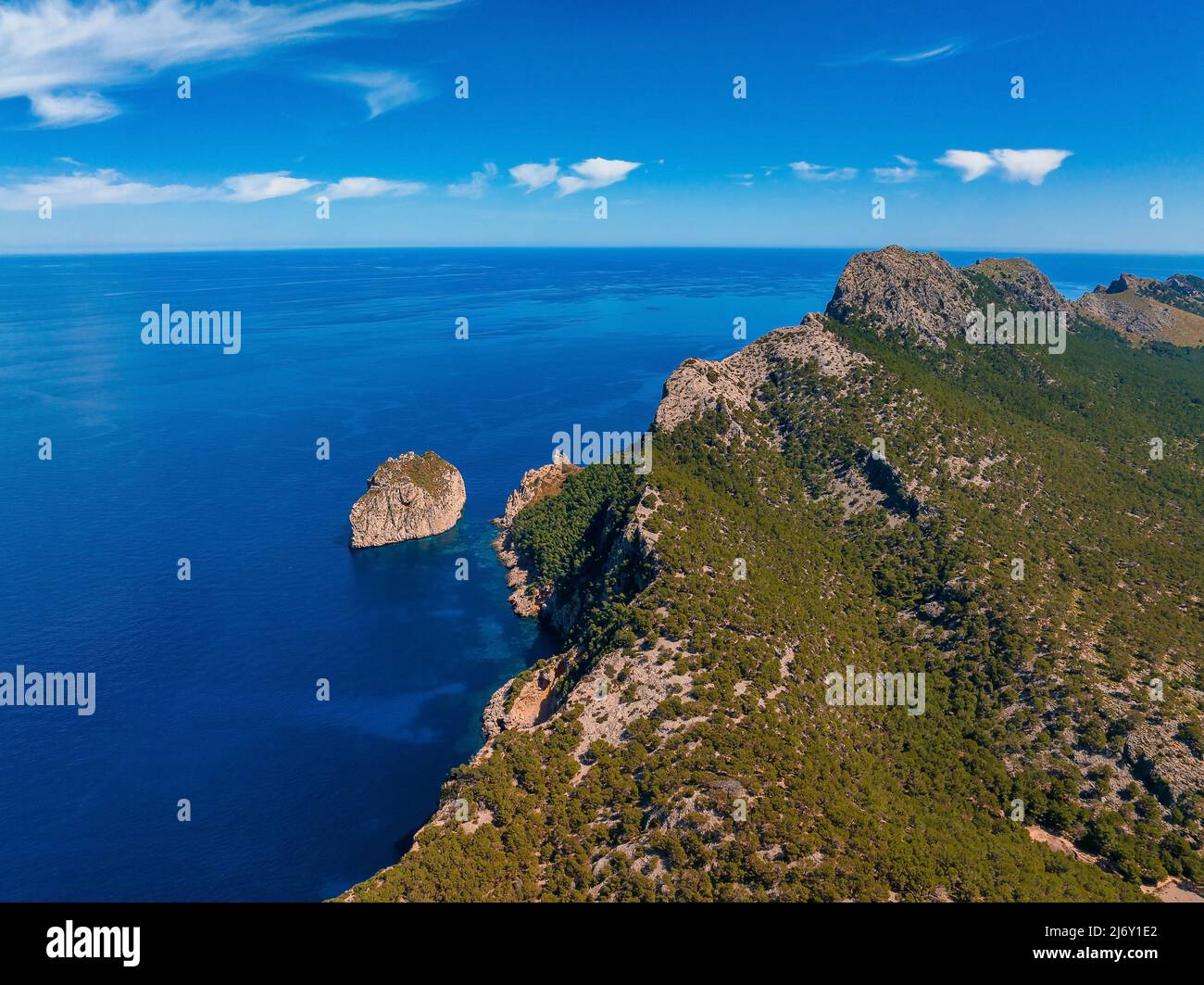 Aerial view of the beautiful cliffs in Mallorca, Spain Stock Photo - Alamy