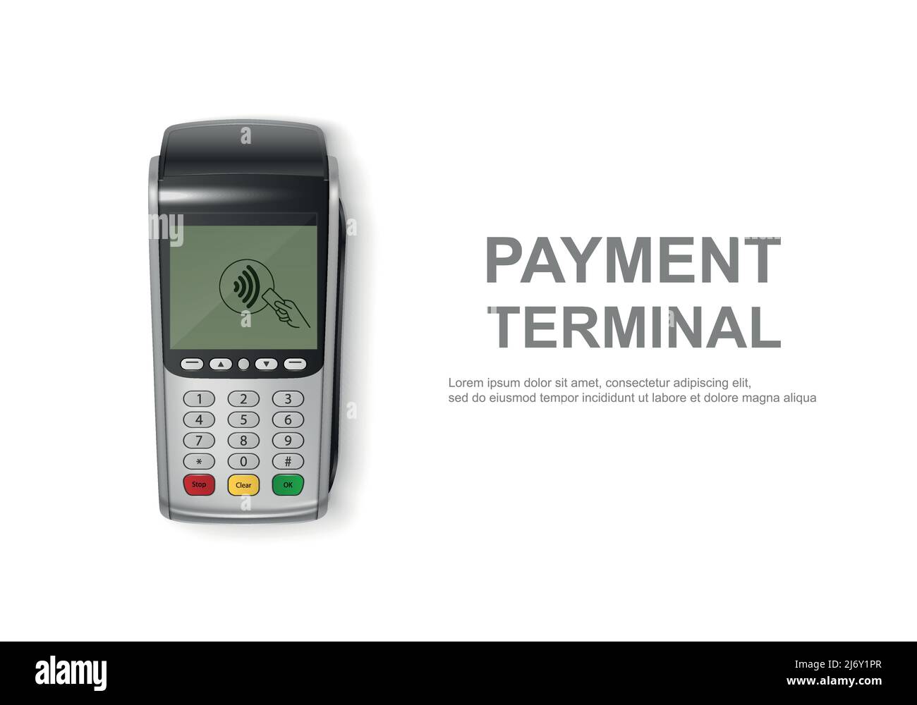 Vector Realistic 3d Touch NFC Mobile Payment Machine. POS Terminal ...