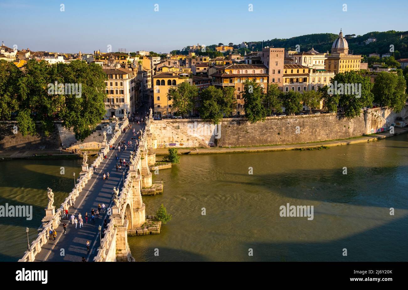 Rome, Italy - May 27, 2018: Panorama of Rome historic center over Ponte ...