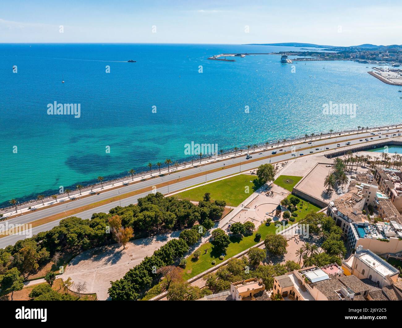 Aerial view of the highway near Palma de Mallorca Stock Photo - Alamy