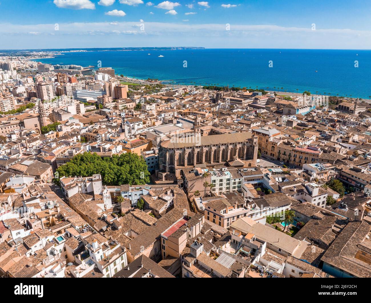 Aerial view of the capital of Mallorca - Palma de Mallorca in Spain ...