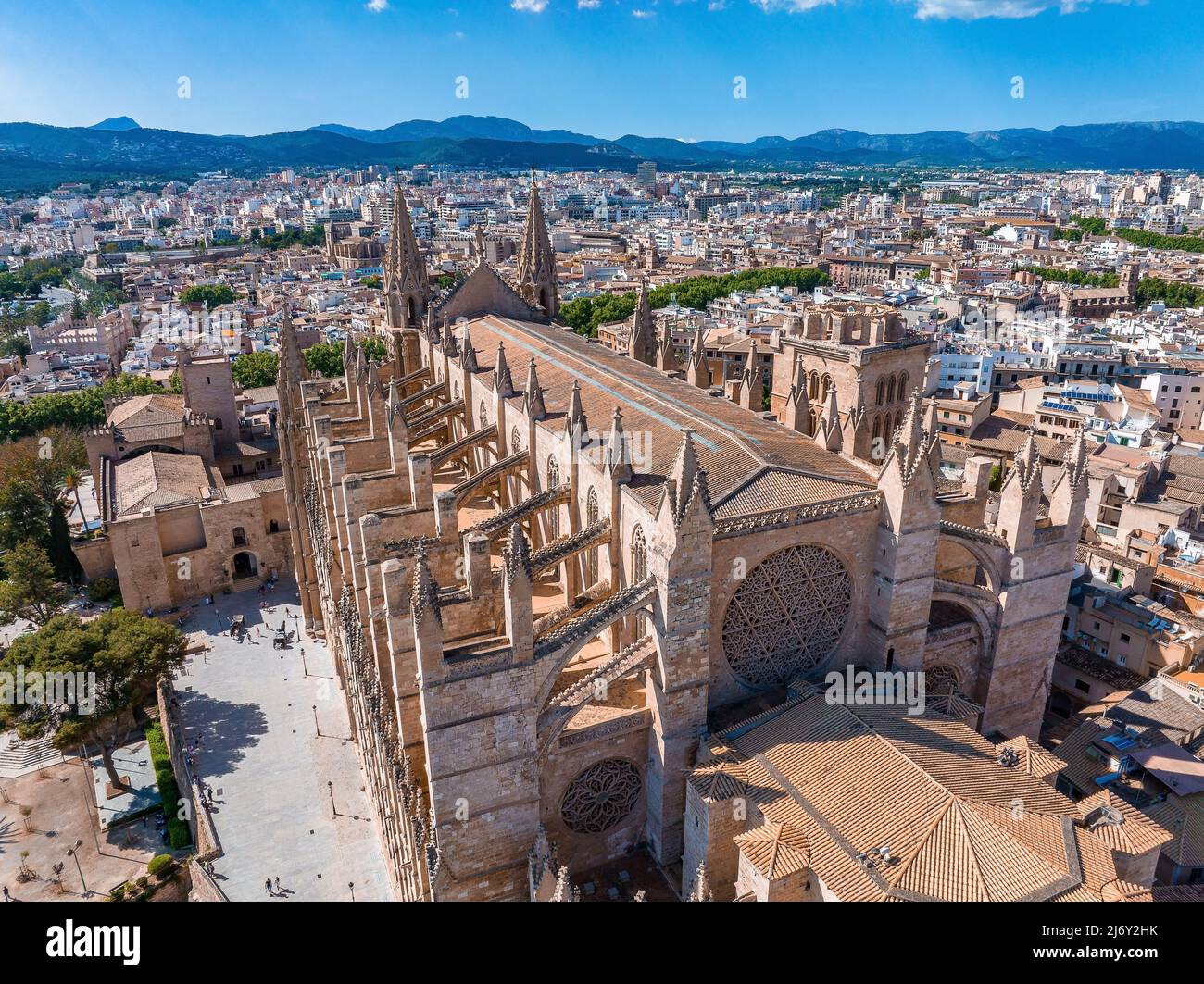 Gothic medieval cathedral of Palma de Mallorca in Spain Stock Photo - Alamy