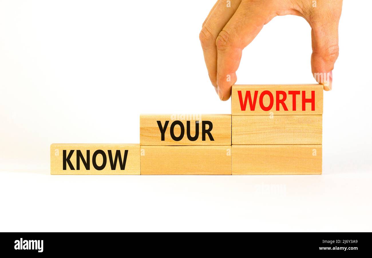 Know your worth symbol. Concept words Know your worth on wooden blocks ...