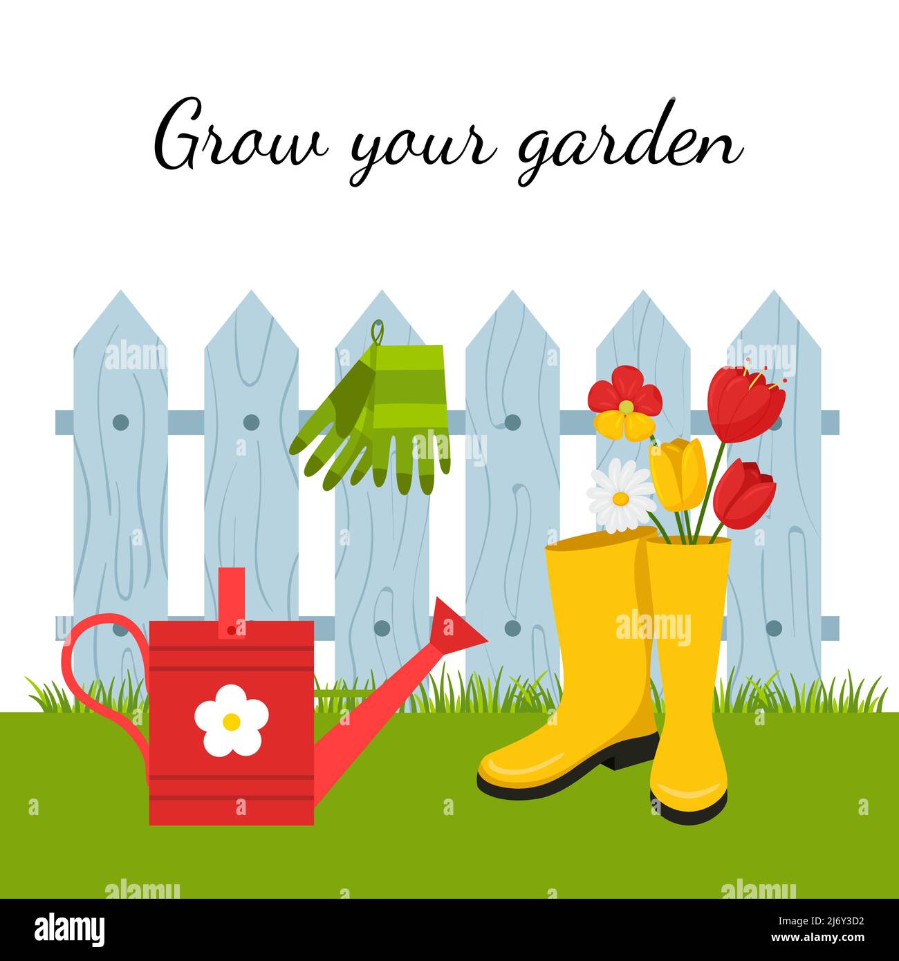 Boots in garden Stock Vector Images - Alamy