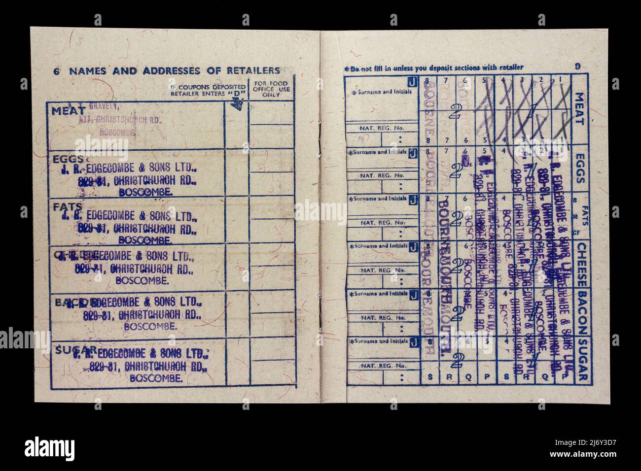 Inside a replica Ration Book (Junior) from 1944-45 in memorabilia ...