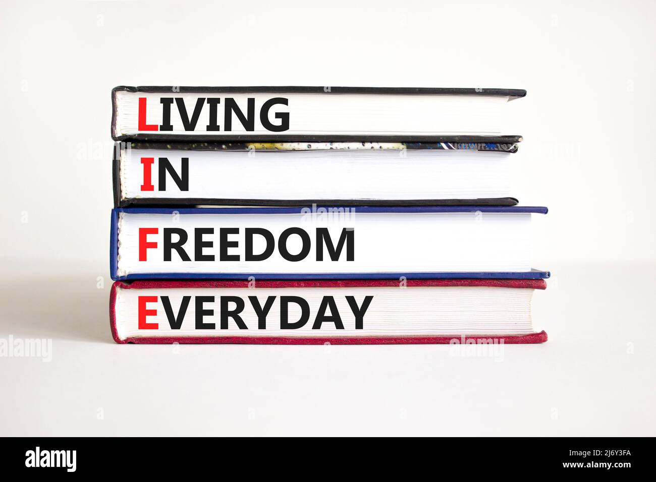 LIFE living in freedom everyday symbol. Concept words LIFE living in ...