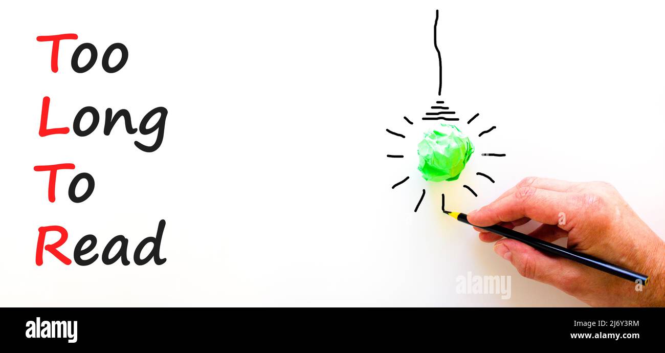 TLTR too long to read symbol. Concept words TLTR too long to read on ...