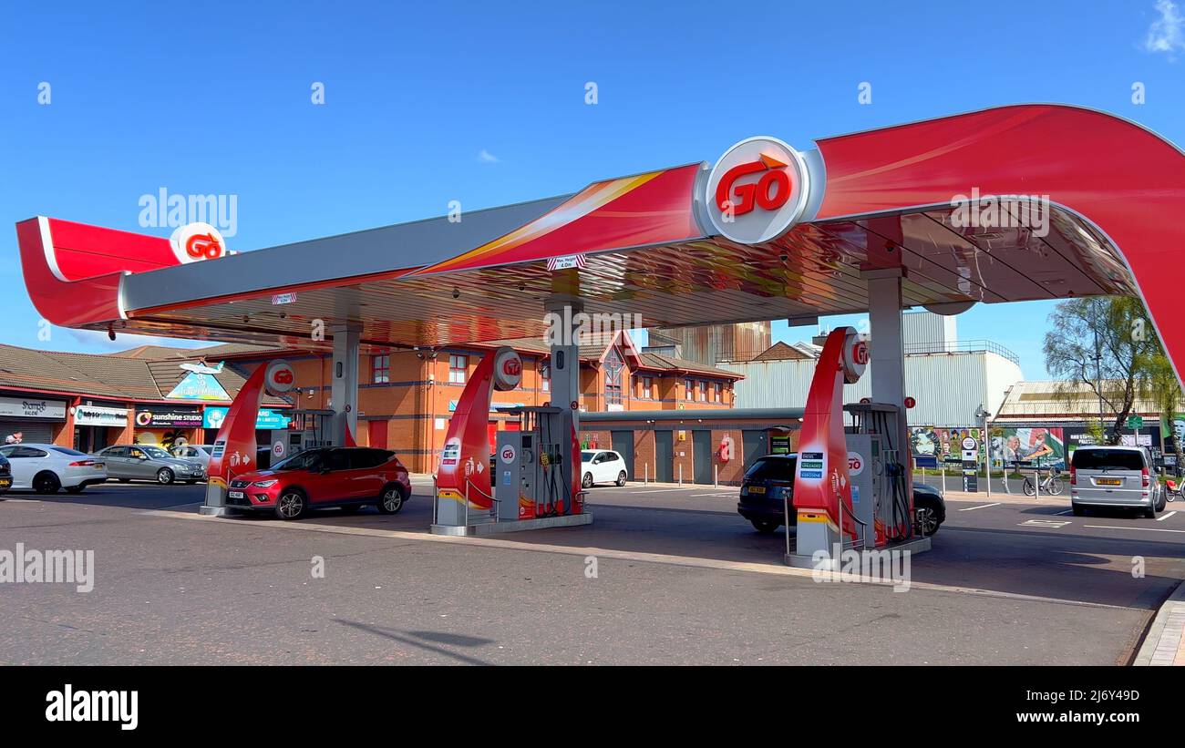 Go Gas station in the city of Belfast - BELFAST, UK - APRIL 25, 2022 ...