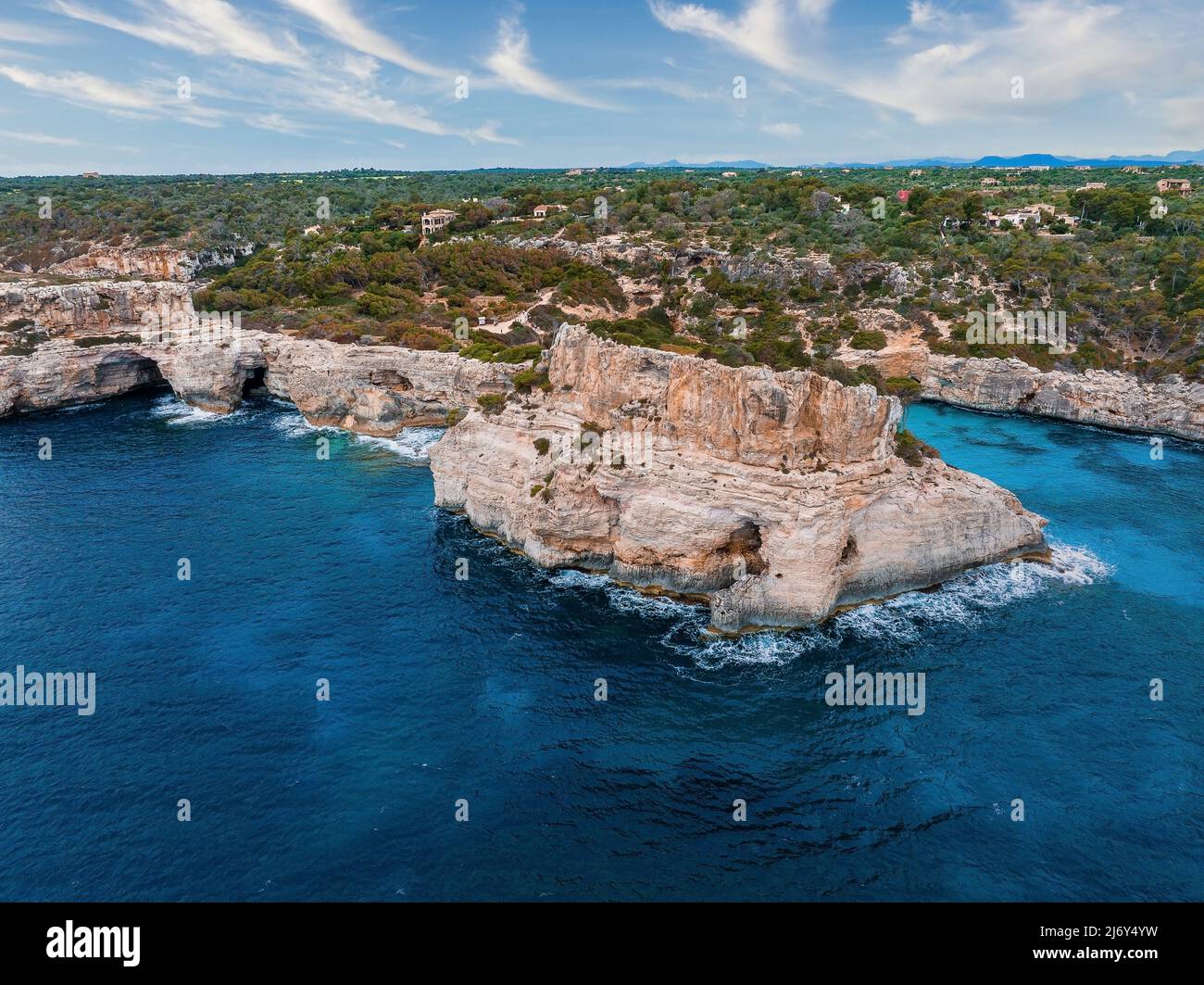 Top view of the sea bay. Sea bay panorama. Blue lagoon landscape Stock ...