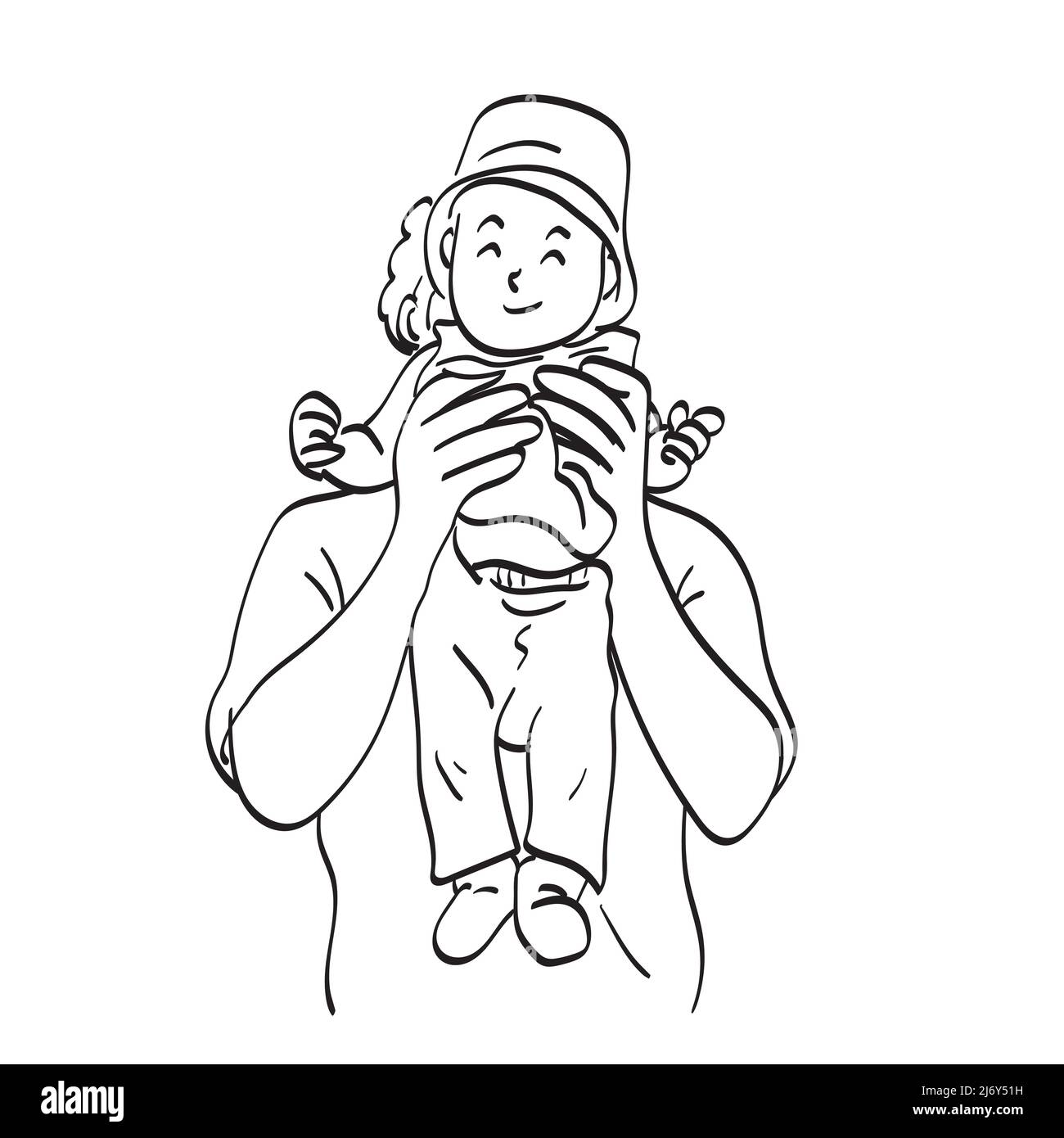 Father And Baby Drawing